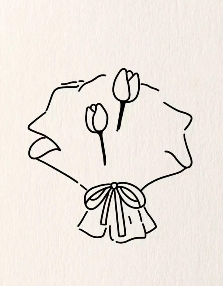 5+ easy steps on how to draw a bunch of flowers beautifully