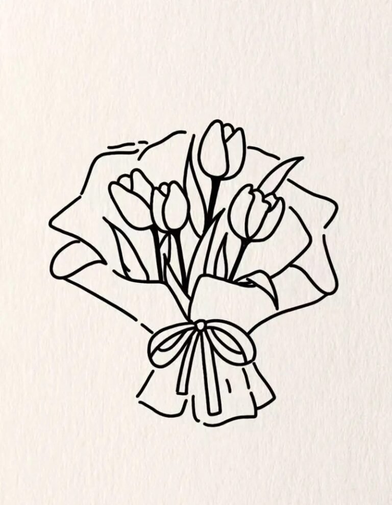 5+ easy steps on how to draw a bunch of flowers beautifully