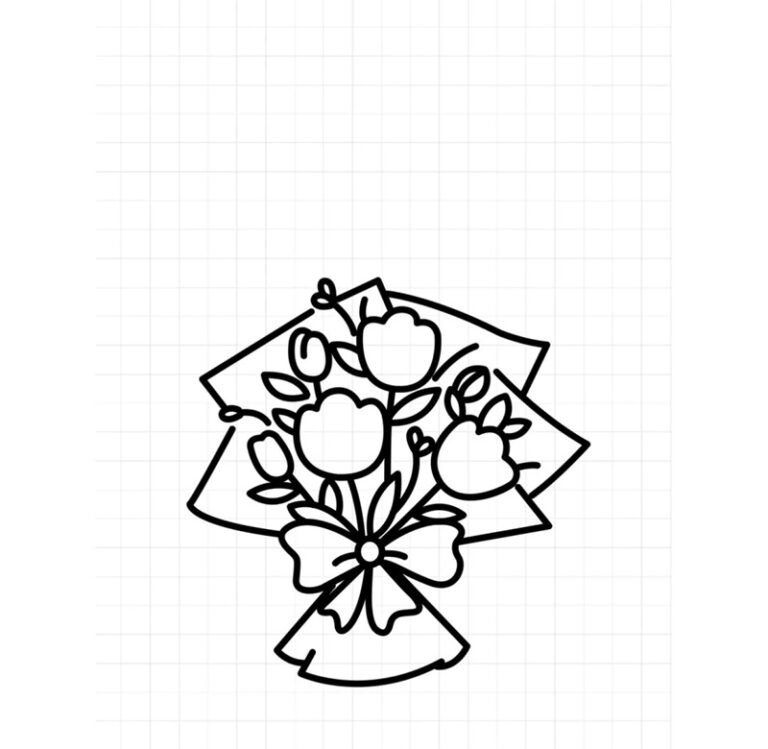 5+ easy steps on how to draw a bunch of flowers beautifully