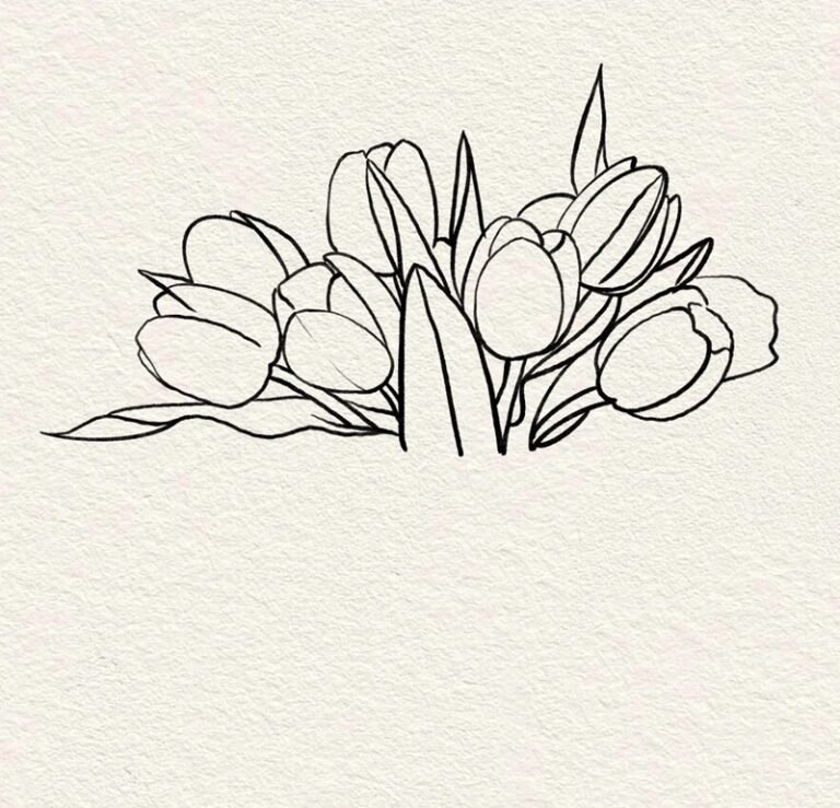 5+ easy steps on how to draw a bunch of flowers beautifully