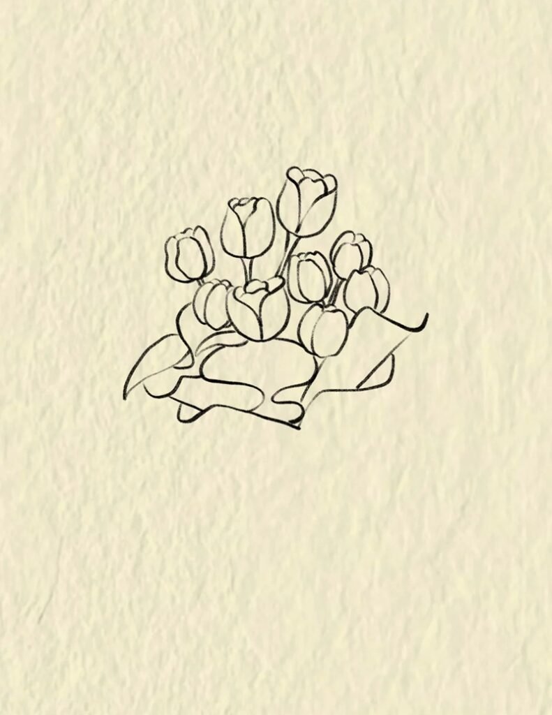 5+ easy steps on how to draw a bunch of flowers beautifully