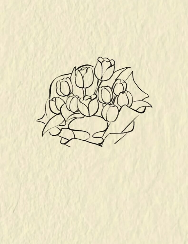 5+ easy steps on how to draw a bunch of flowers beautifully