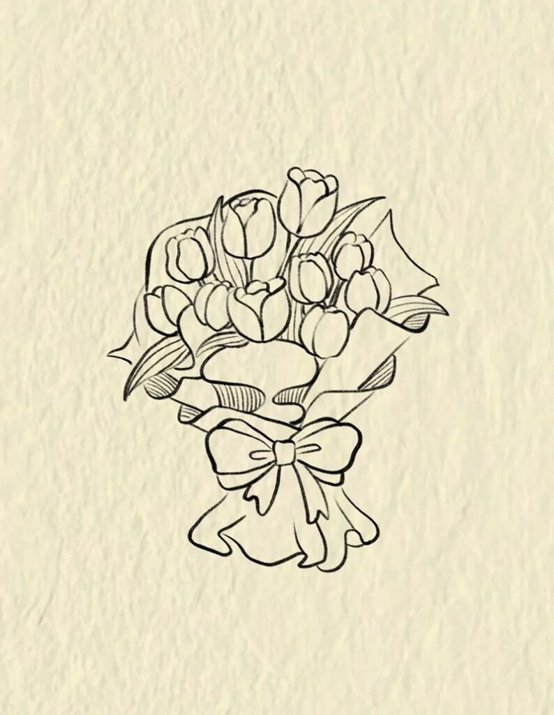 5+ easy steps on how to draw a bunch of flowers beautifully