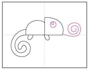 6+ simple steps on how to draw a Chameleon like a pro