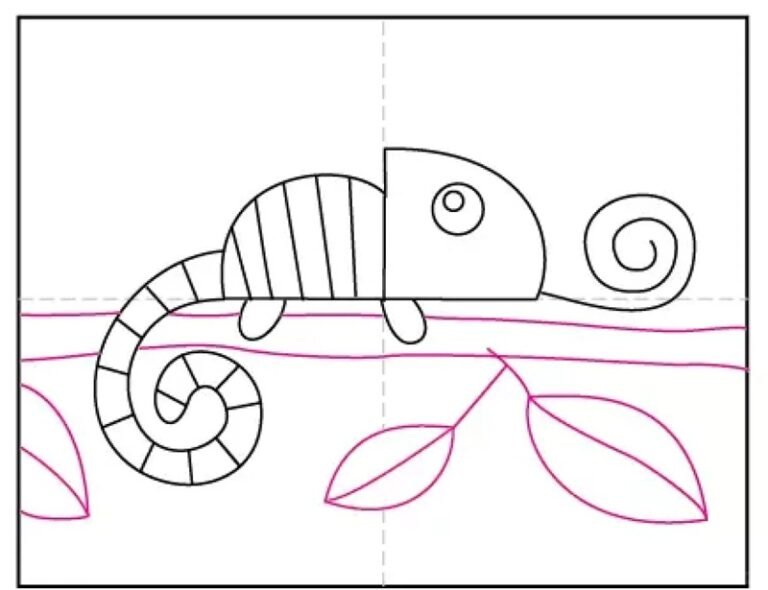 6+ simple steps on how to draw a Chameleon like a pro