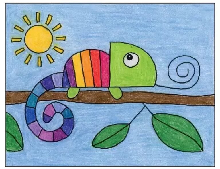 6+ simple steps on how to draw a Chameleon like a pro