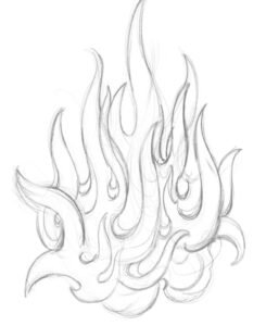 How to draw a flame in 5 easy steps for beginners