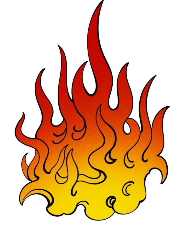 How to draw a flame in 5 easy steps for beginners