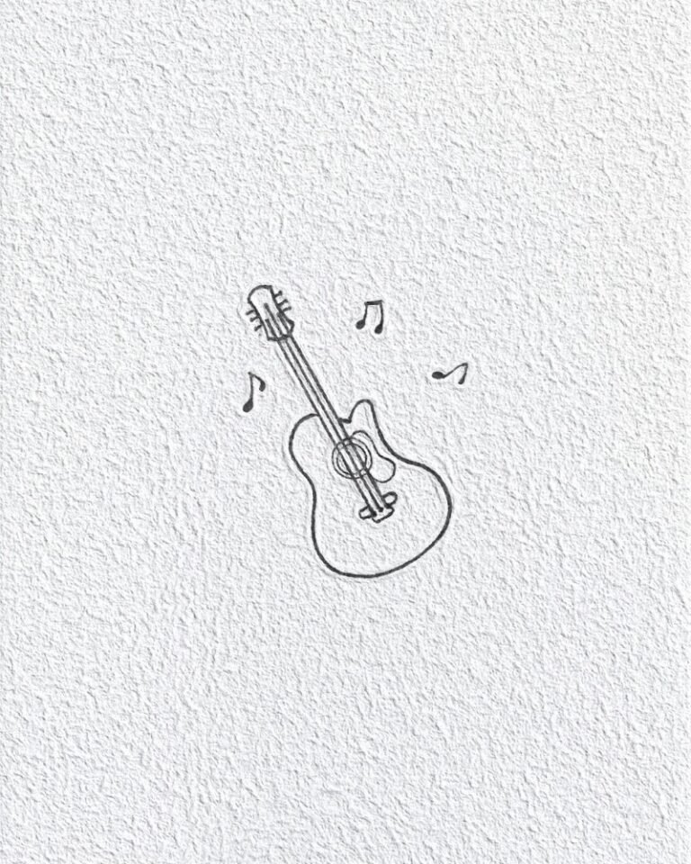 9+ easy steps on how to draw a Guitar for beginners