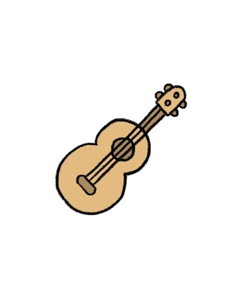 9+ easy steps on how to draw a Guitar for beginners