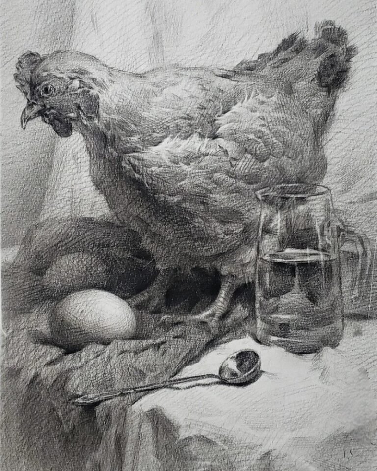 How to draw a hen in 7 simple and fun sketching steps