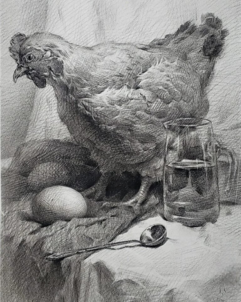 How to draw a hen in 7 simple and fun sketching steps