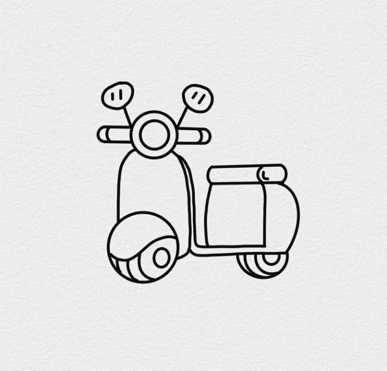 How to draw a motorcycle in 6 simple and fun steps