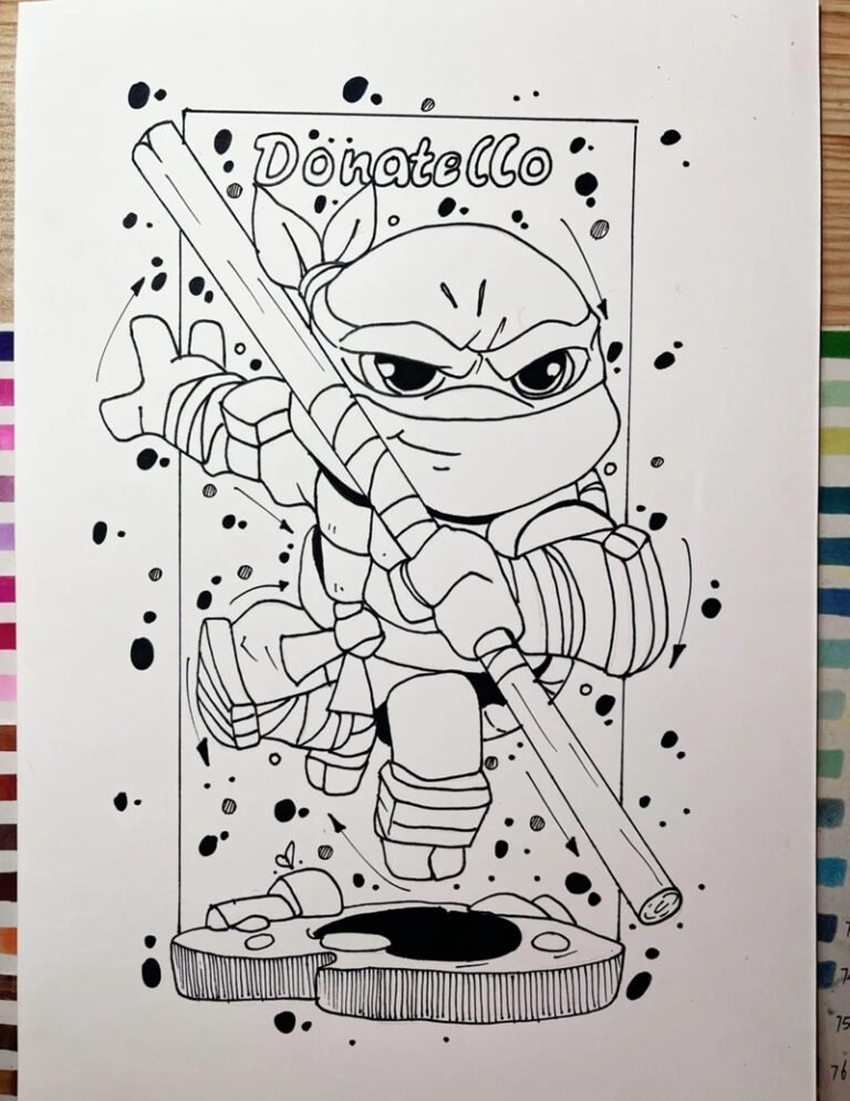 9+ easy steps on how to draw a Ninja Turtle for beginners