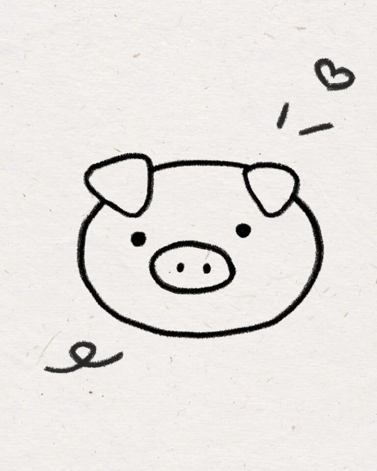 How to draw a pig in 6+ cute cartoon styles