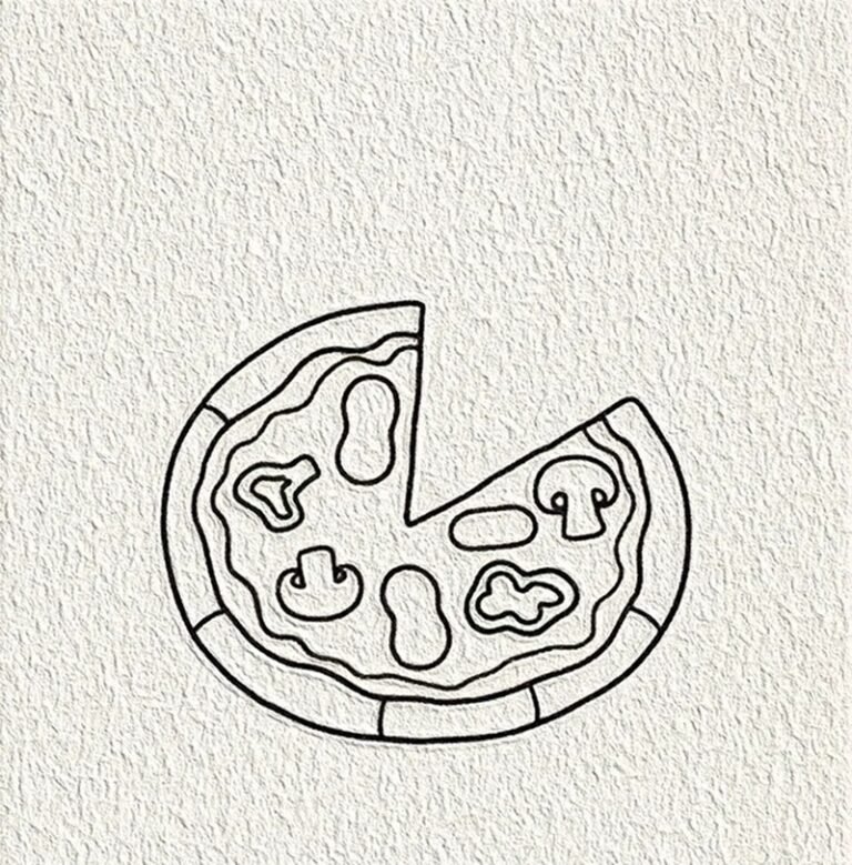 7+ simple ideas for how to draw a pizza slice with extra cheese