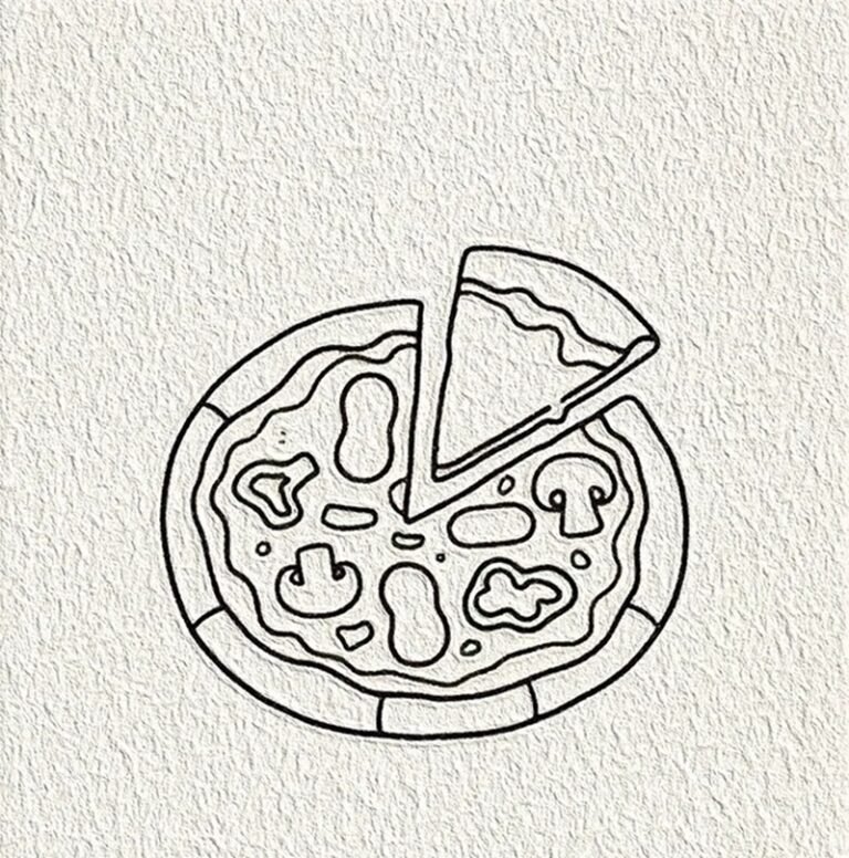7+ simple ideas for how to draw a pizza slice with extra cheese