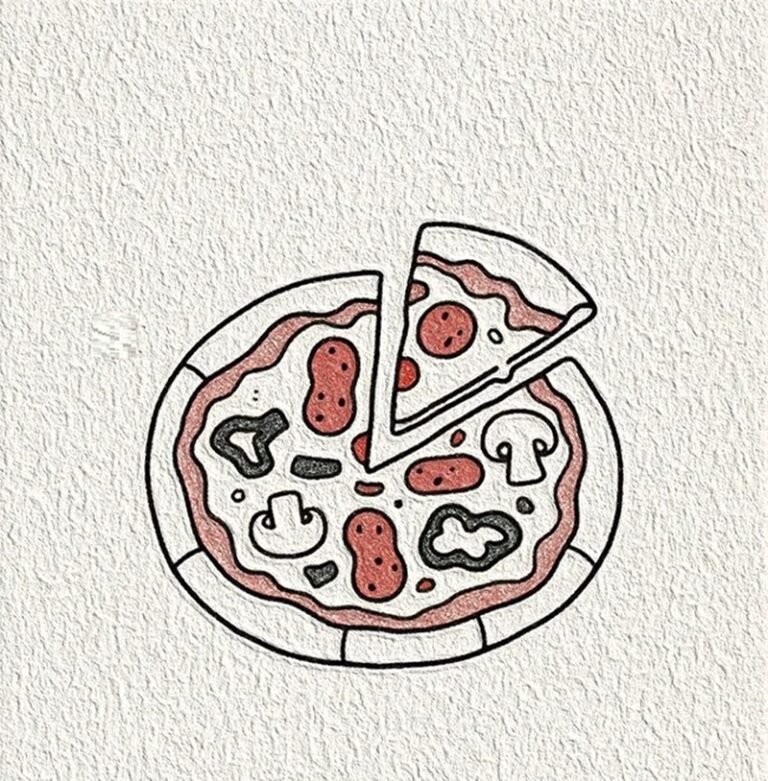 7+ simple ideas for how to draw a pizza slice with extra cheese