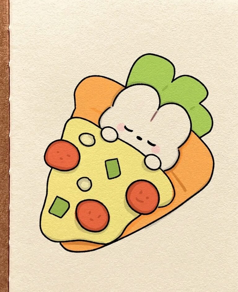 7+ simple ideas for how to draw a pizza slice with extra cheese