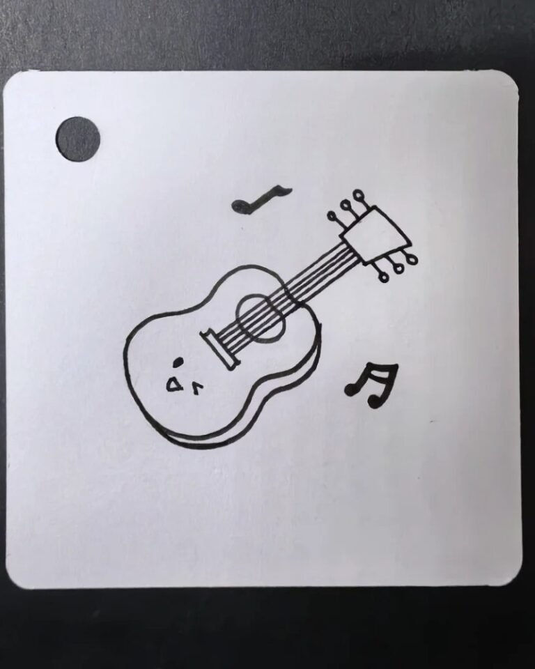 9+ easy steps on how to draw a Guitar for beginners