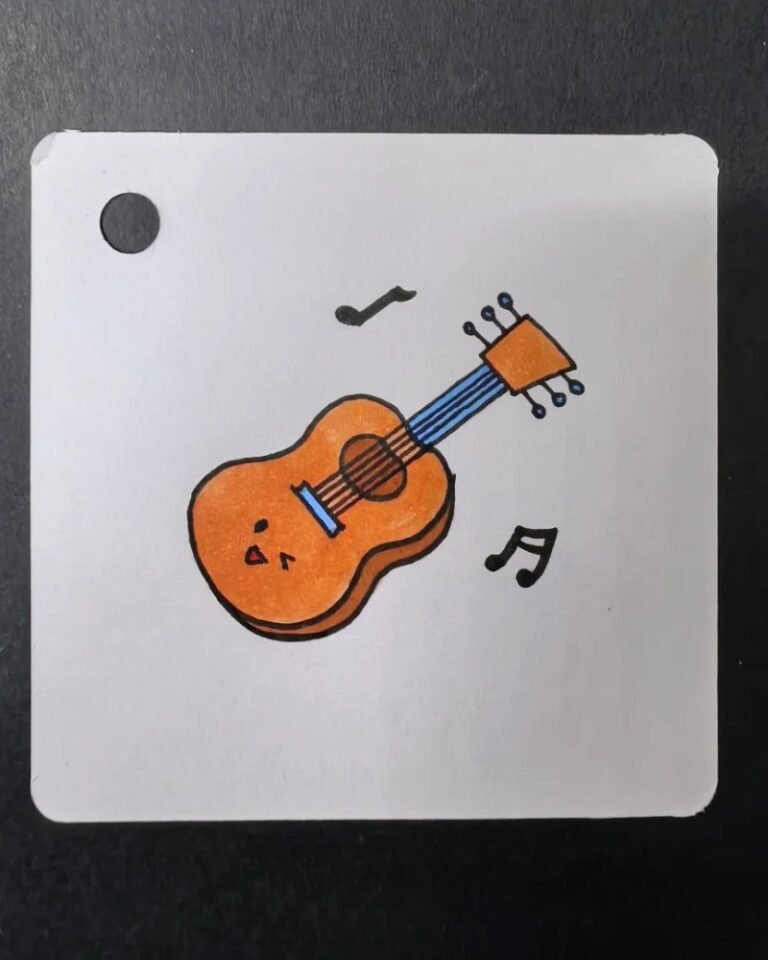9+ easy steps on how to draw a Guitar for beginners