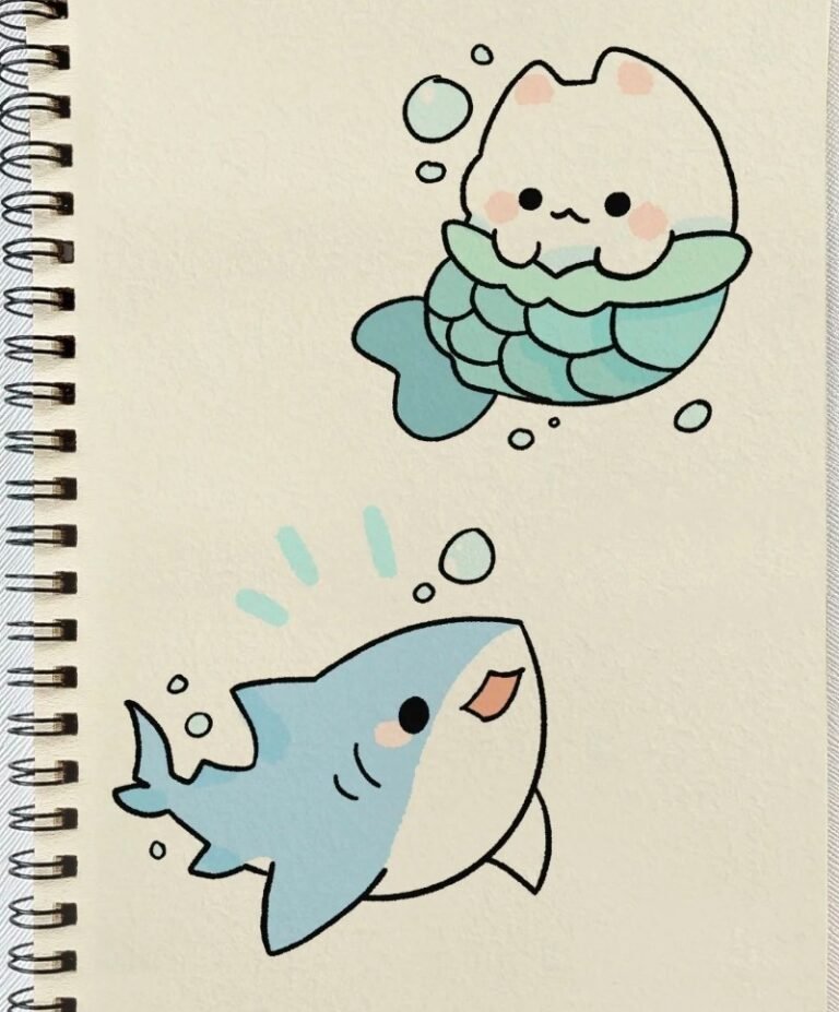 5+ easy steps on how to draw a Shark for beginners