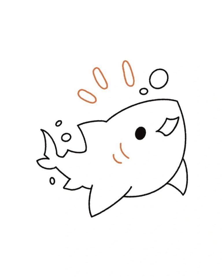 5+ easy steps on how to draw a Shark for beginners